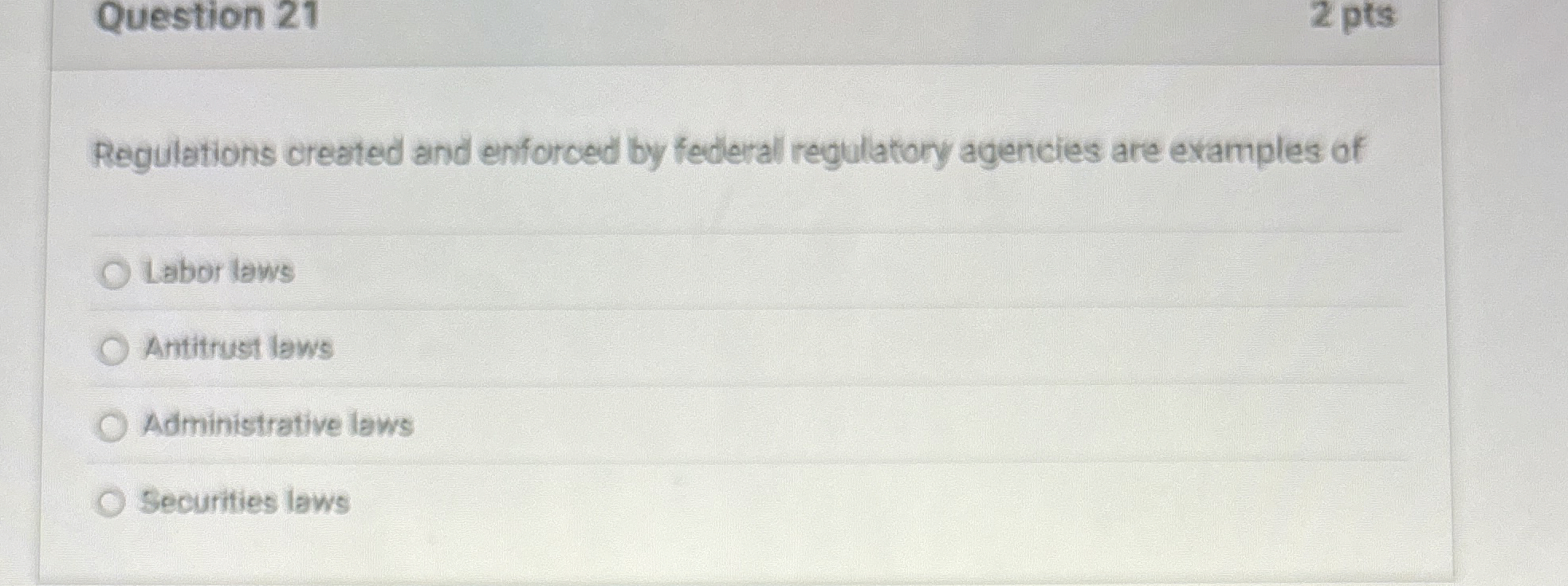 Solved Question 212 ﻿ptsRegulations created and enforced by | Chegg.com