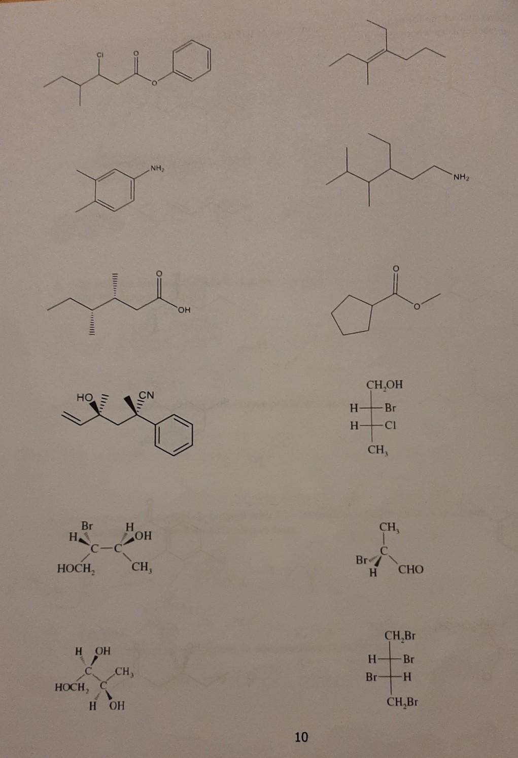 Solved 13. Name each of the following structures using rules | Chegg.com