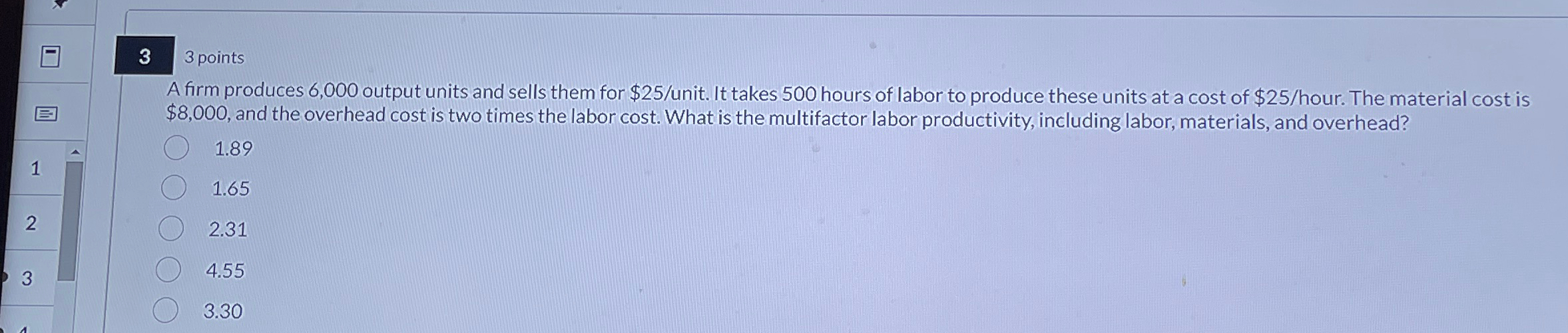 Solved A firm produces 6,000 output units and sells them for | Chegg.com