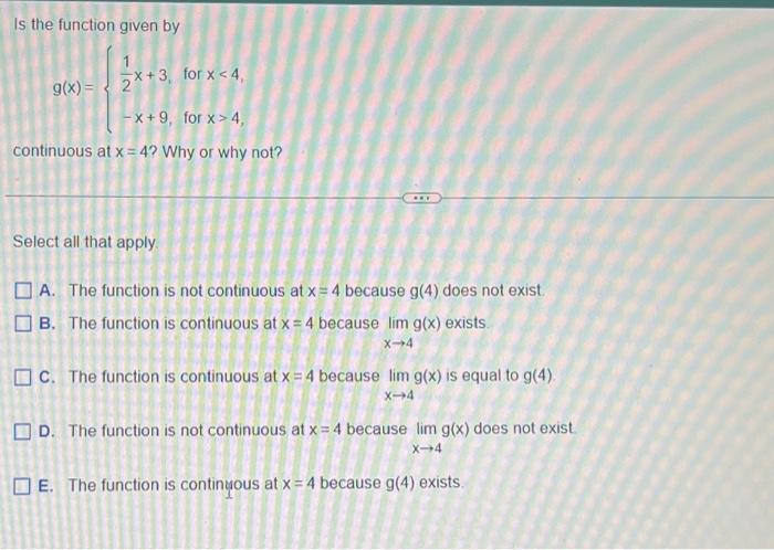 Solved Is the function given by 1 g(x) = { 2x+3, for for x