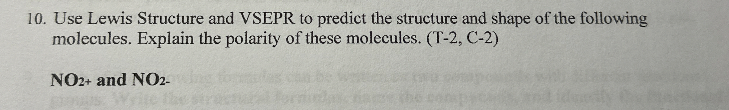 Solved Use Lewis Structure and VSEPR to predict the | Chegg.com