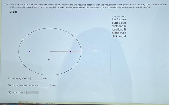 Solved (b) Determine the eccentricity of the ellipse shown | Chegg.com