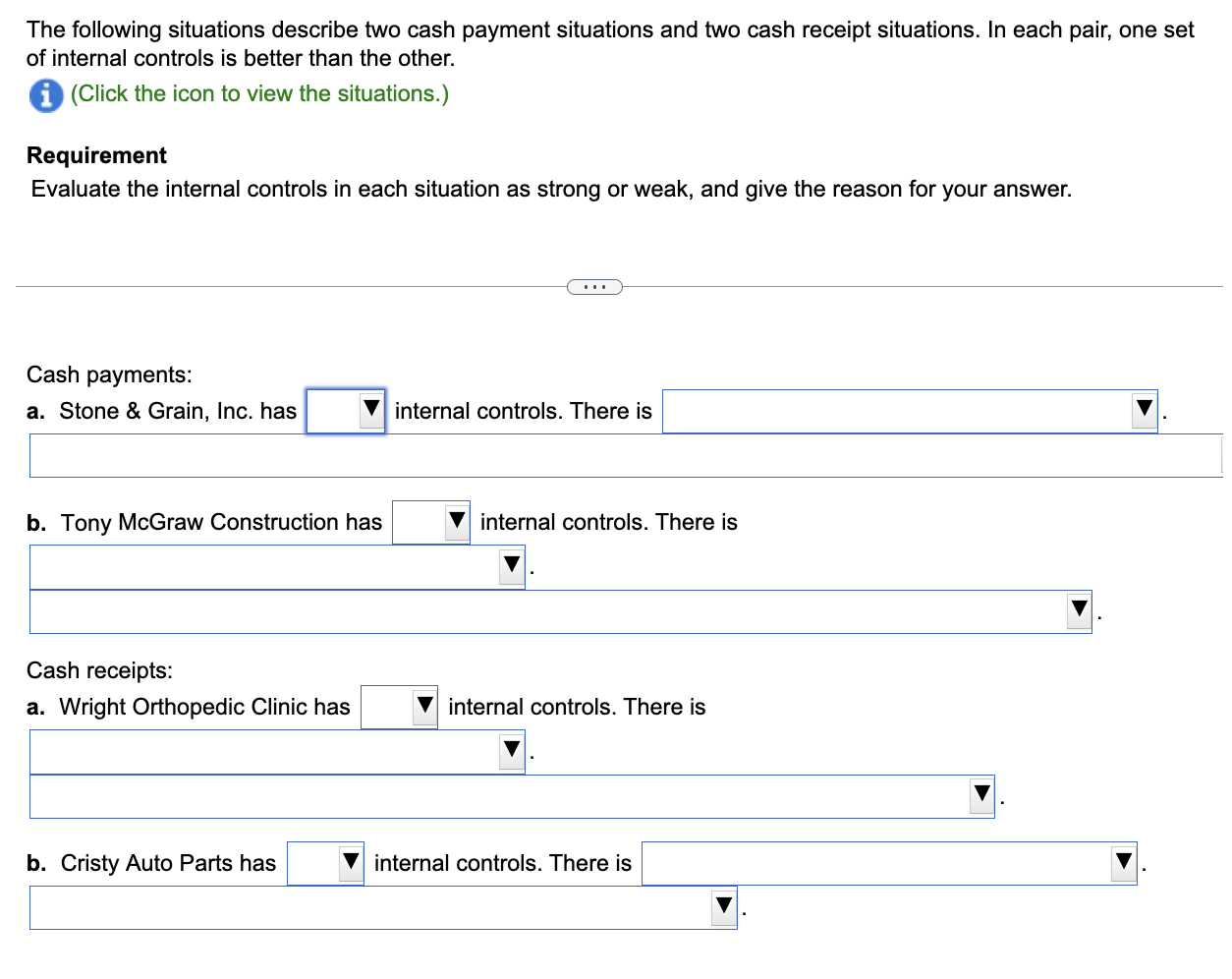 Solved The following situations describe two cash payment | Chegg.com