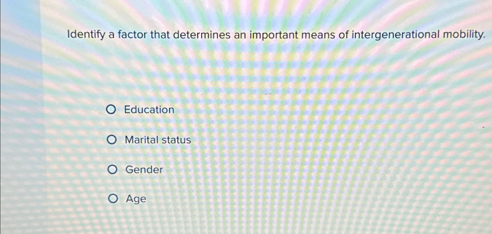 Solved Identify a factor that determines an important means | Chegg.com
