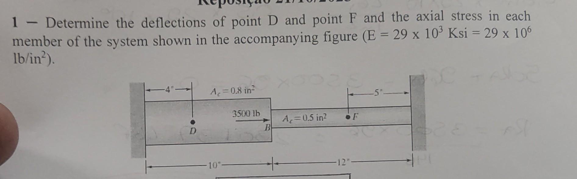 Solved 1 - Determine the deflections of point D and point F | Chegg.com