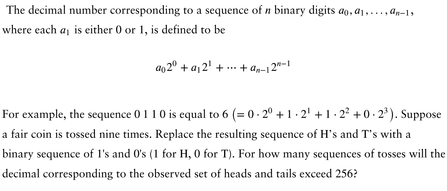 Solved The decimal number corresponding to a sequence of n | Chegg.com
