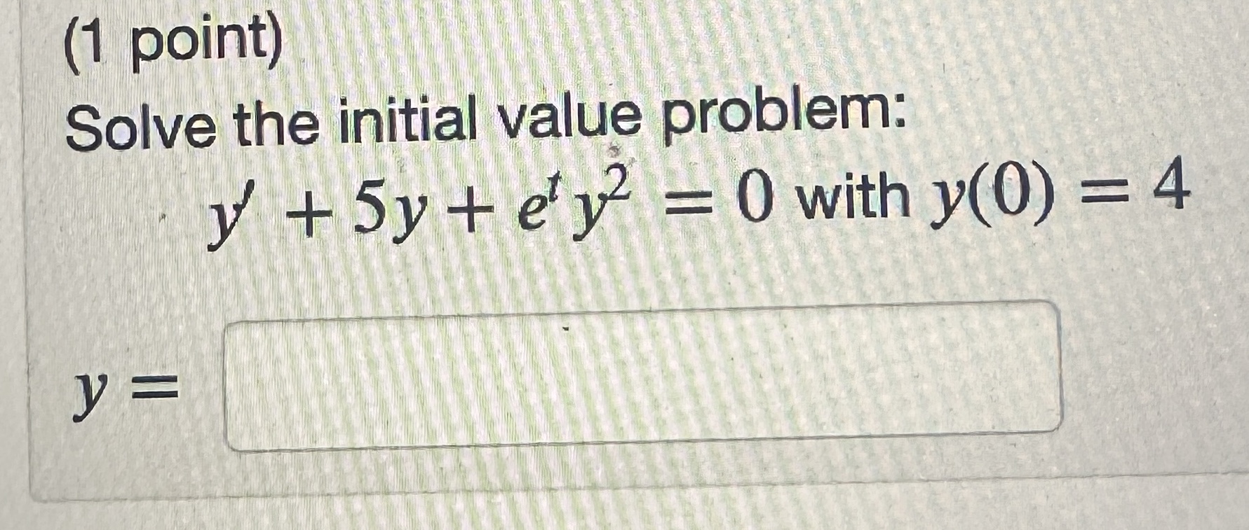 Solved (1 ﻿point)Solve the initial value | Chegg.com