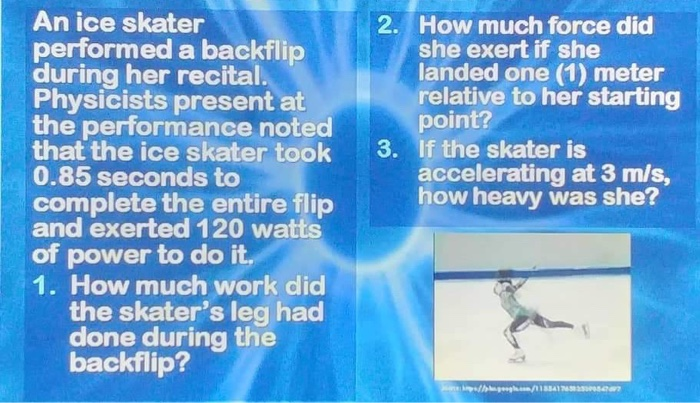 Solved An ice skater performed a backflip during her | Chegg.com