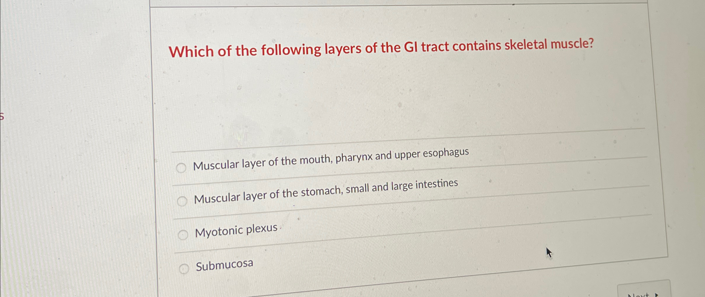 Solved Which of the following layers of the GI tract | Chegg.com