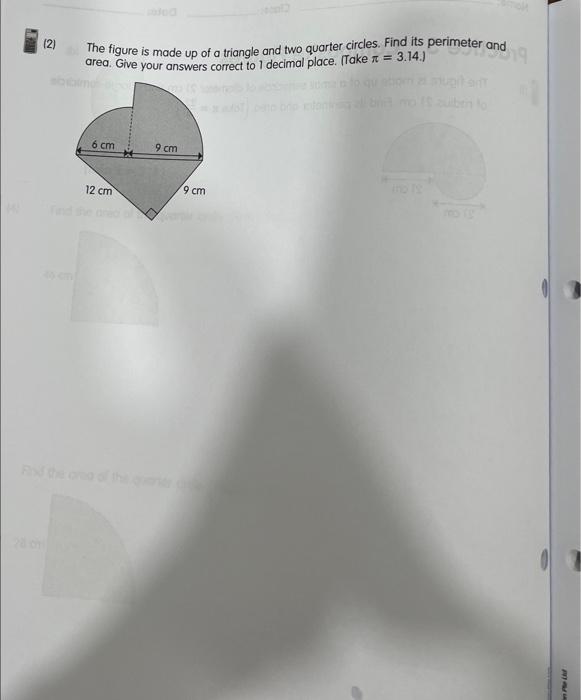 Solved The figure is made up of a small semicircle of | Chegg.com