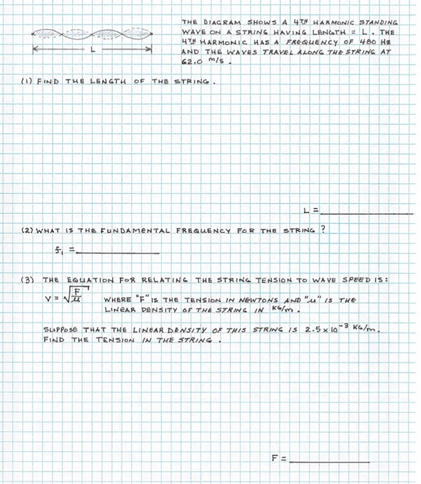 Solved THE DIAGRAM SHOWS A 4TH HARMONIC STANDING WAVE ON A | Chegg.com