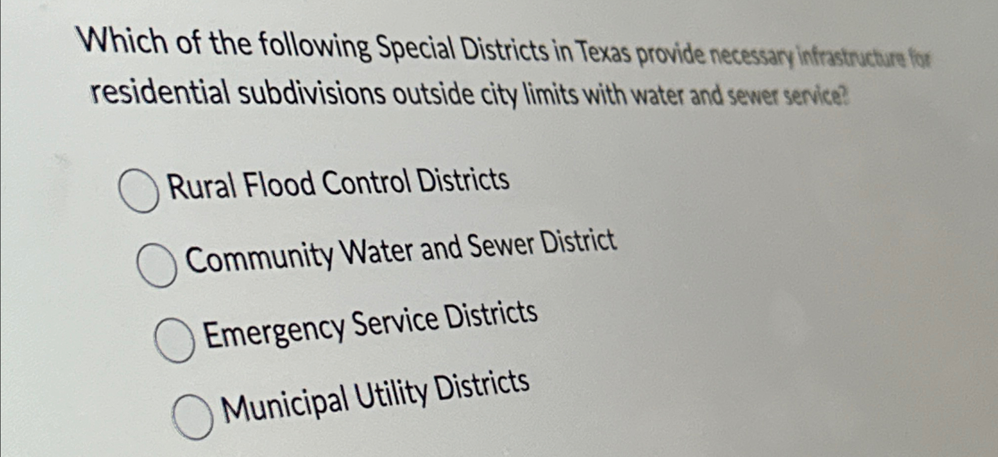 Solved Which of the following Special Districts in Texas | Chegg.com
