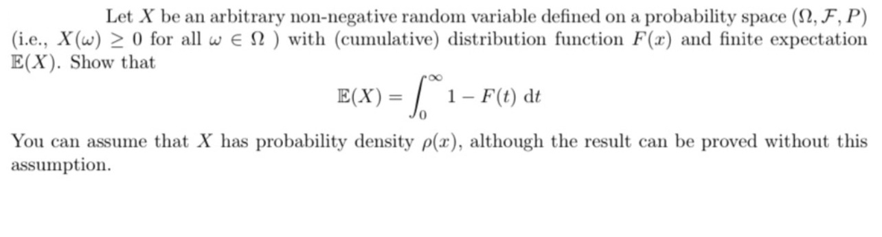 Solved Let x ﻿be an arbitrary non-negative random variable | Chegg.com