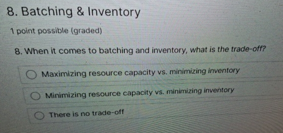 Solved Batching & Inventory1 ﻿point possible (graded)When it | Chegg.com
