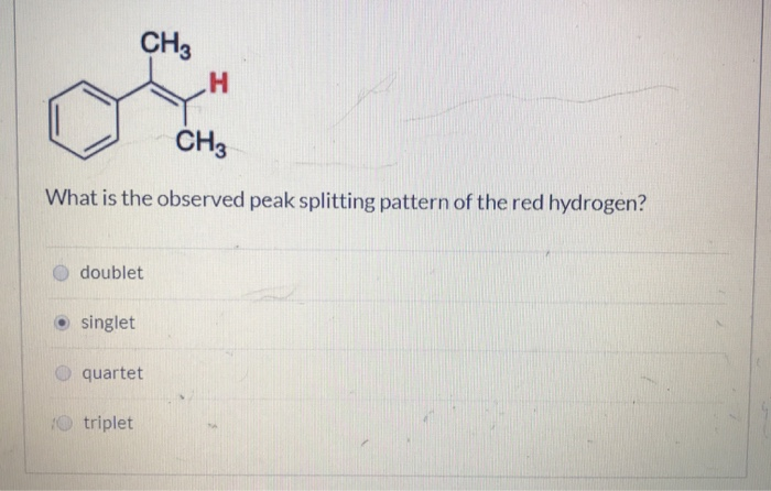 Solved CH3 CH3 What is the observed peak splitting pattern | Chegg.com