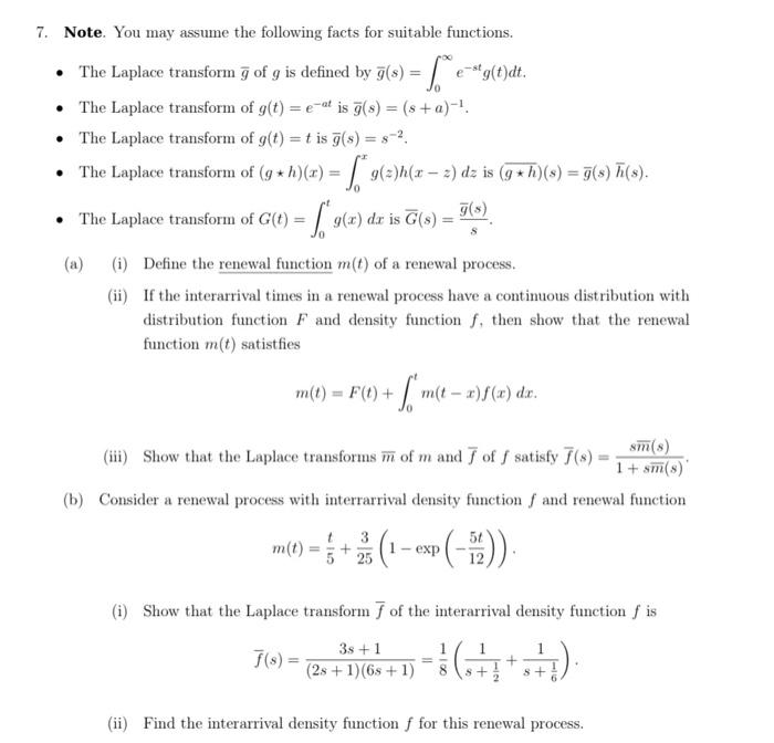 Solved The Laplace transform gˉ of g is defined by | Chegg.com