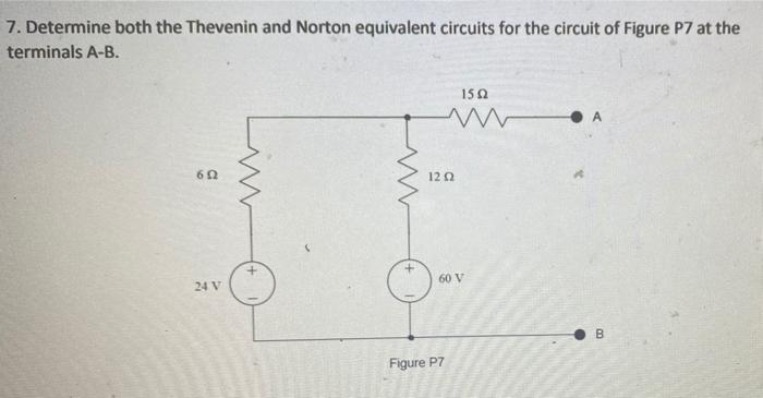 Solved 7. Determine both the Thevenin and Norton equivalent | Chegg.com