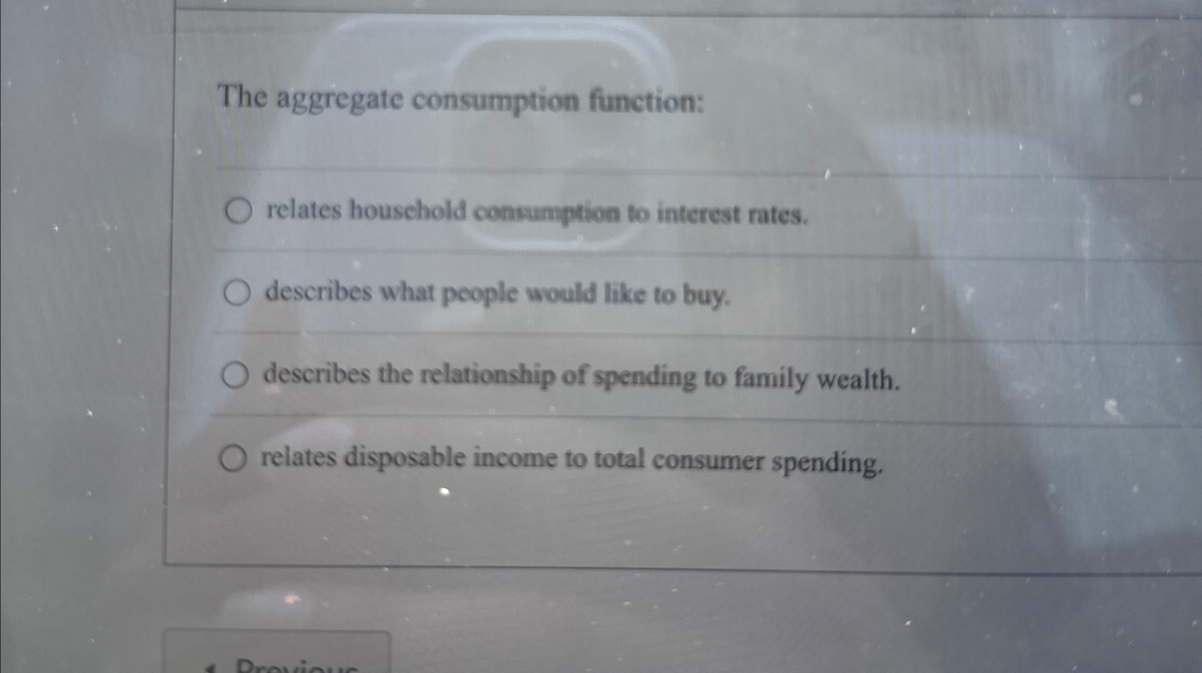 Solved The Aggregate Consumption Functionrelates Houschold 8688