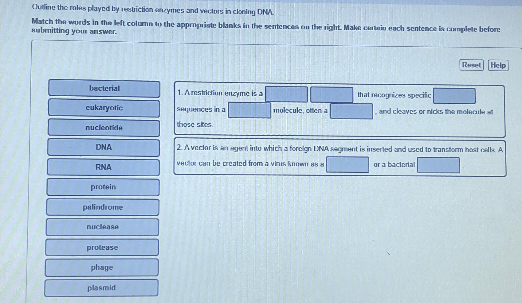 Solved Outline the roles played by restriction enzymes and | Chegg.com