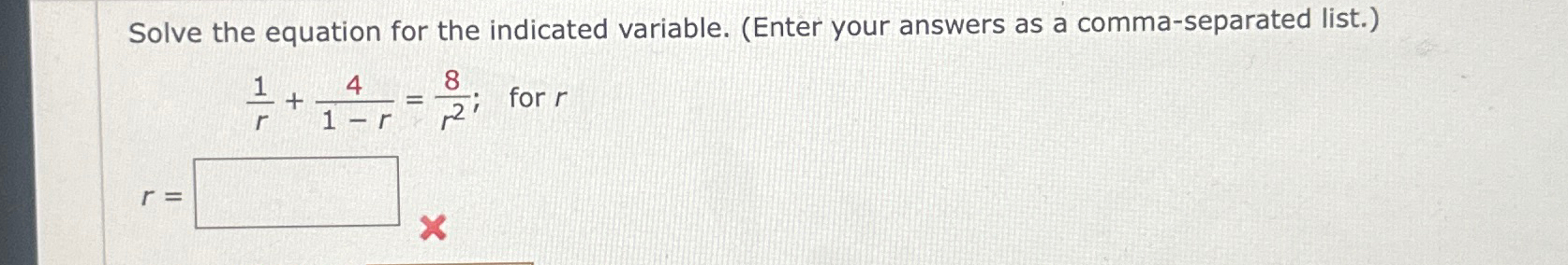 Solve the equation for the indicated variable. (Enter | Chegg.com