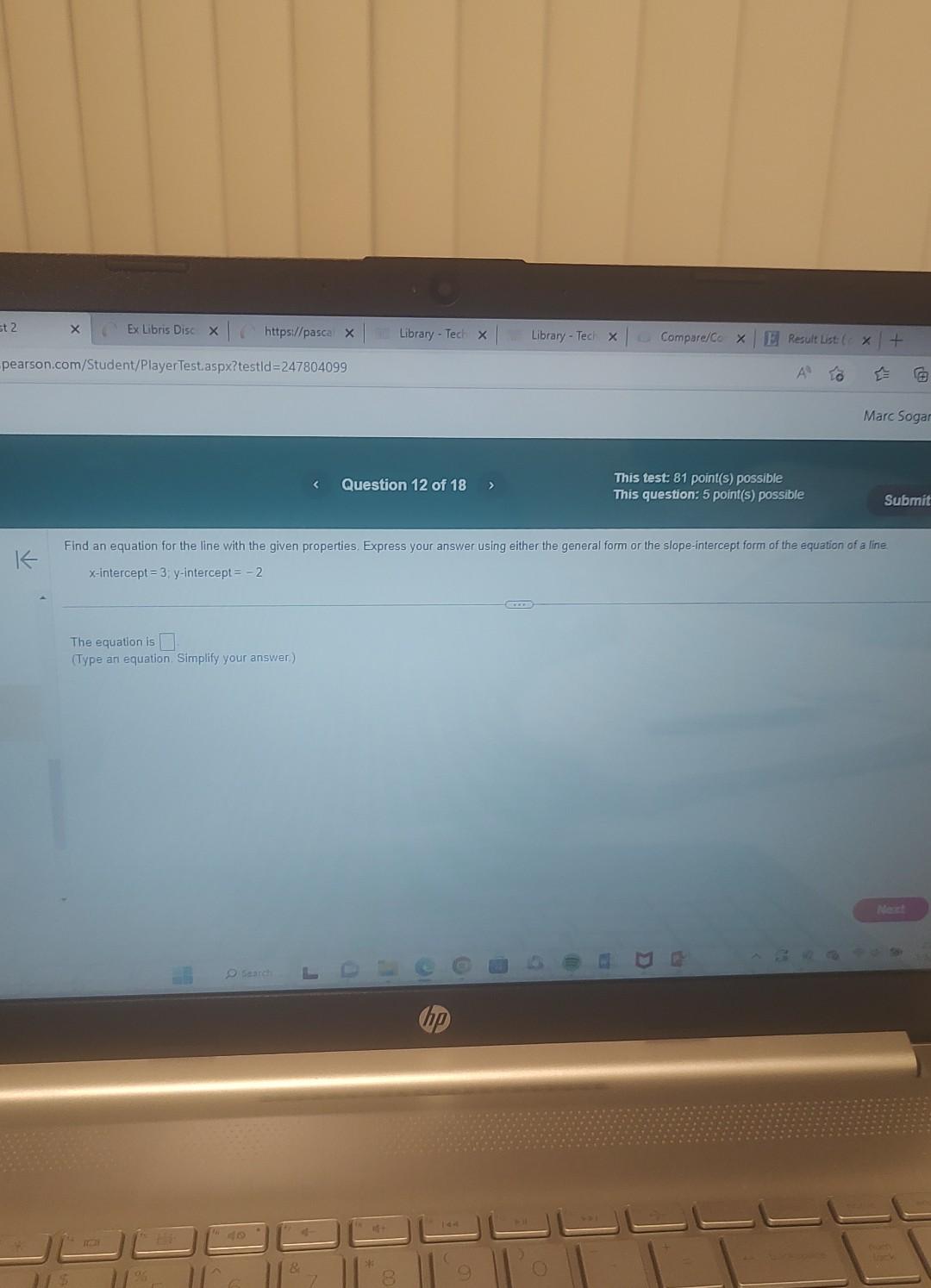 Solved Find an equation for the line with the given | Chegg.com