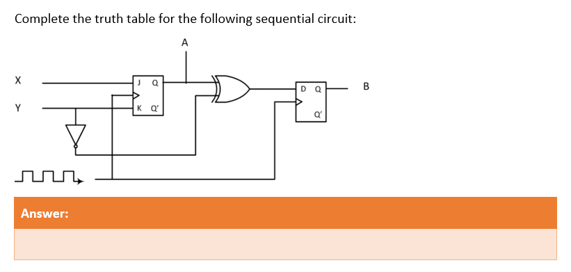 Complete the truth table for the following sequential | Chegg.com