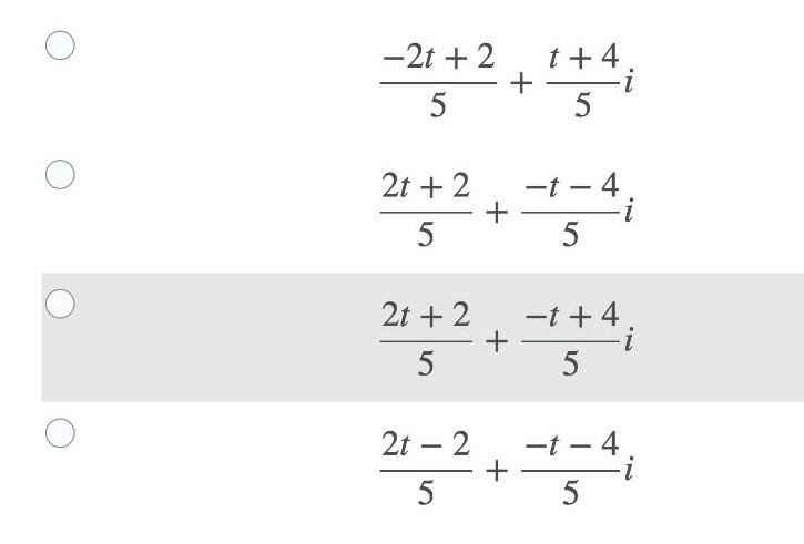 Solved Let z= t - 2i and w = 2 + i be two complex numbers, | Chegg.com