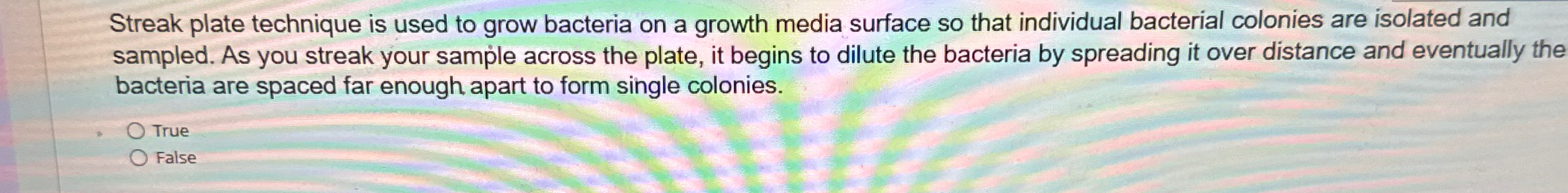 Solved Streak plate technique is used to grow bacteria on a | Chegg.com
