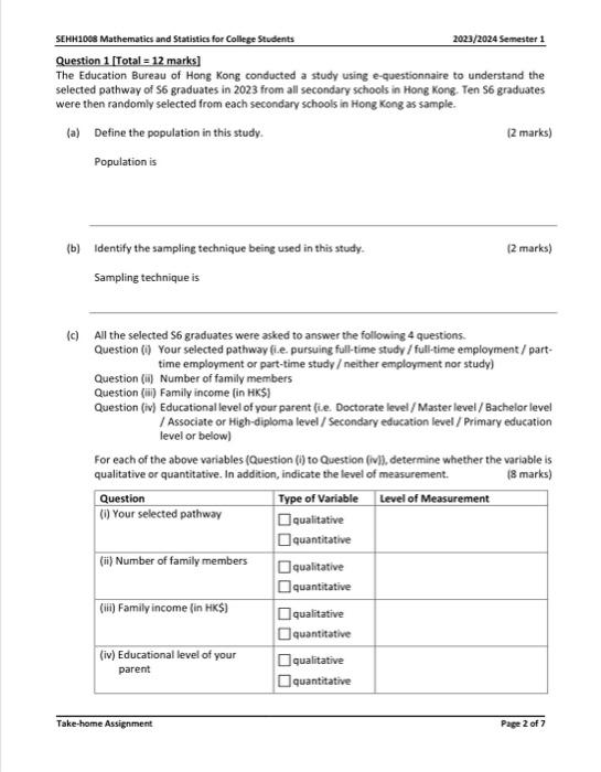 Solved (b) Identify the sampling technique being used in | Chegg.com