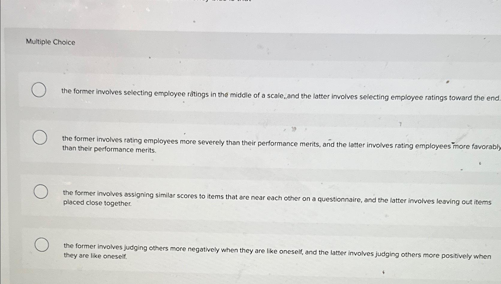 Solved Multiple Choicethe former involves selecting employee | Chegg.com