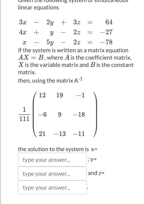 Solved The order of the matrix B=⎝⎛−102183−5⎠⎞If the matrix | Chegg.com