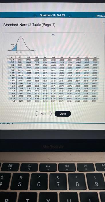 Standard Normal Table (Page 1)andard Normal Table | Chegg.com