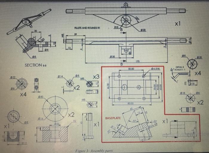 1. Create a solid mode of the BASEPLATE. A detailed | Chegg.com