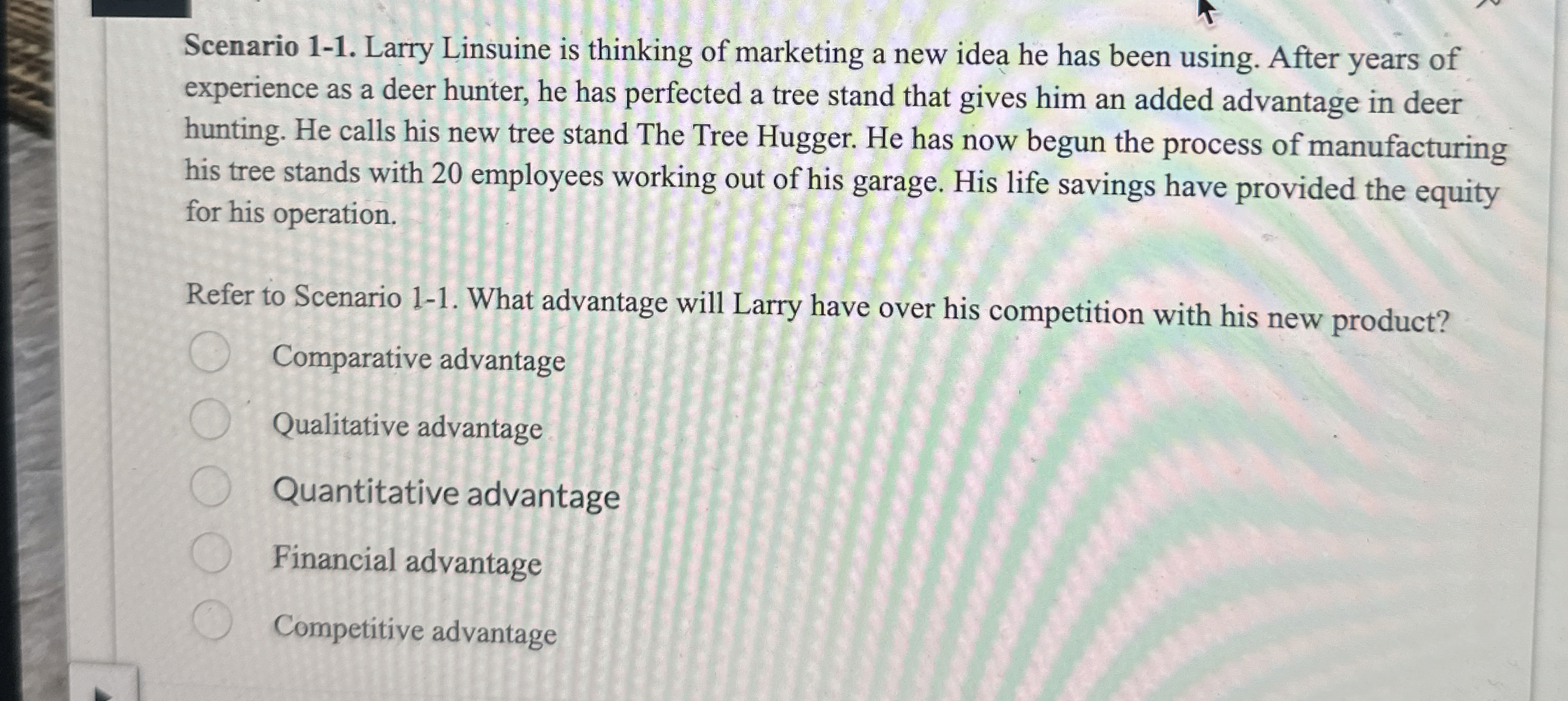 Solved Scenario 1-1. ﻿Larry Linsuine is thinking of | Chegg.com