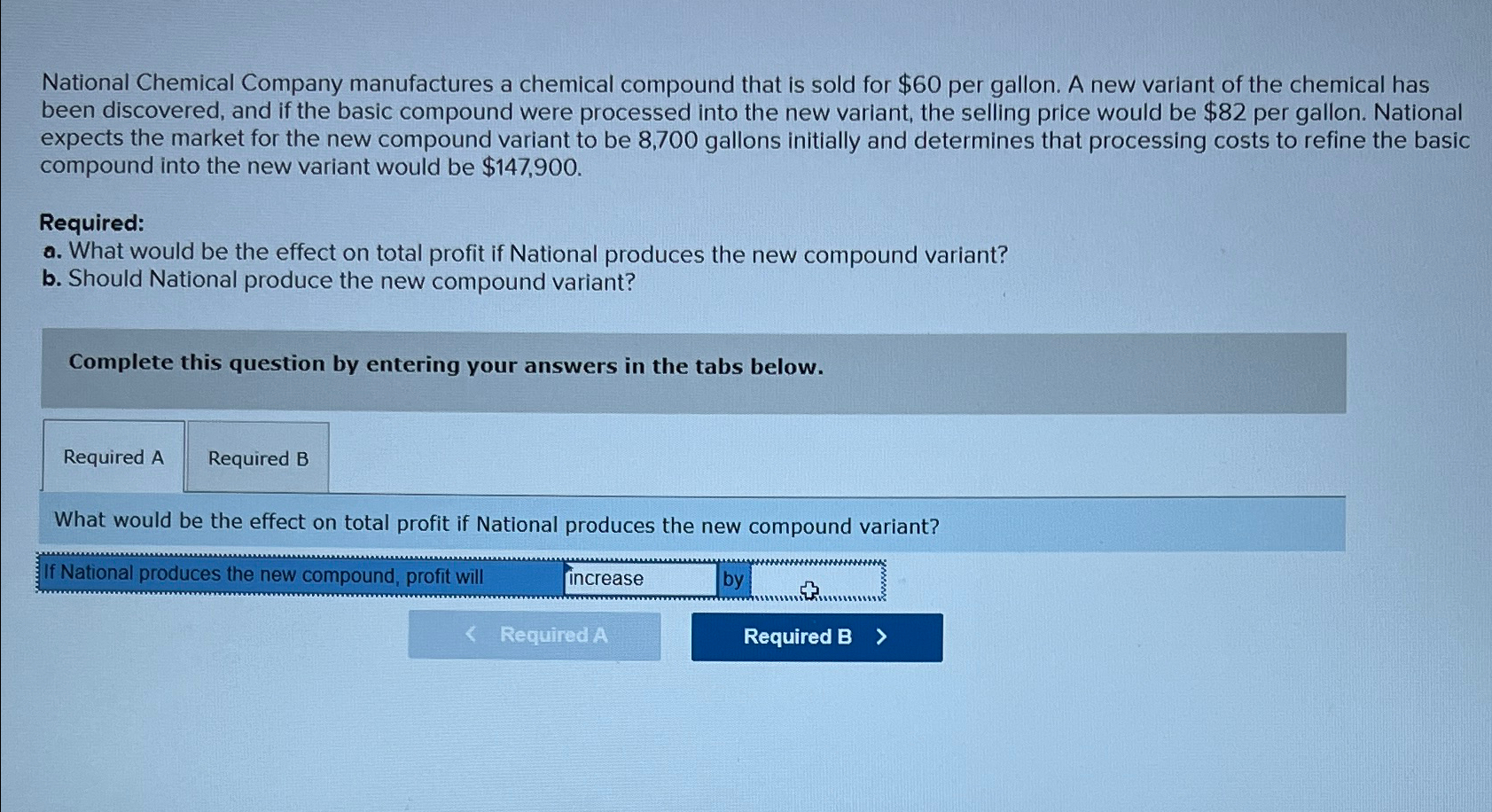 Solved National Chemical Company manufactures a chemical | Chegg.com