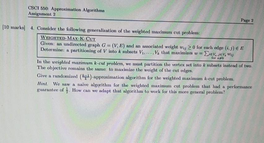 [10 marks) 1. Consider the following greedy algorithm | Chegg.com
