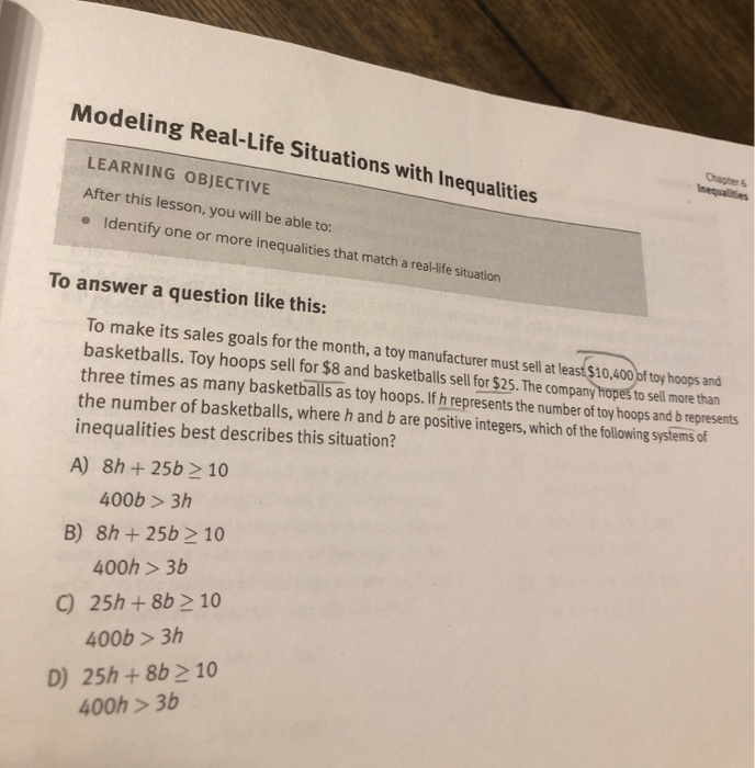 Solved Modeling Real-Life Situations with Inequalities | Chegg.com