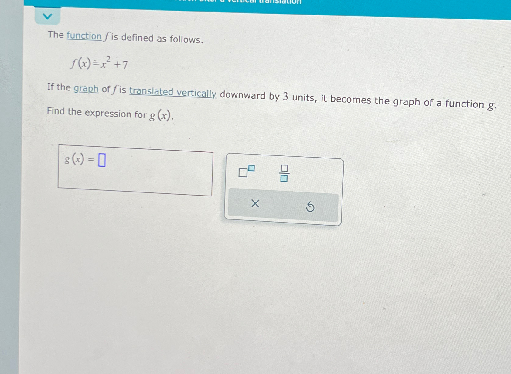 Solved The function f ﻿is defined as follows.f(x)=x2+7If the | Chegg.com