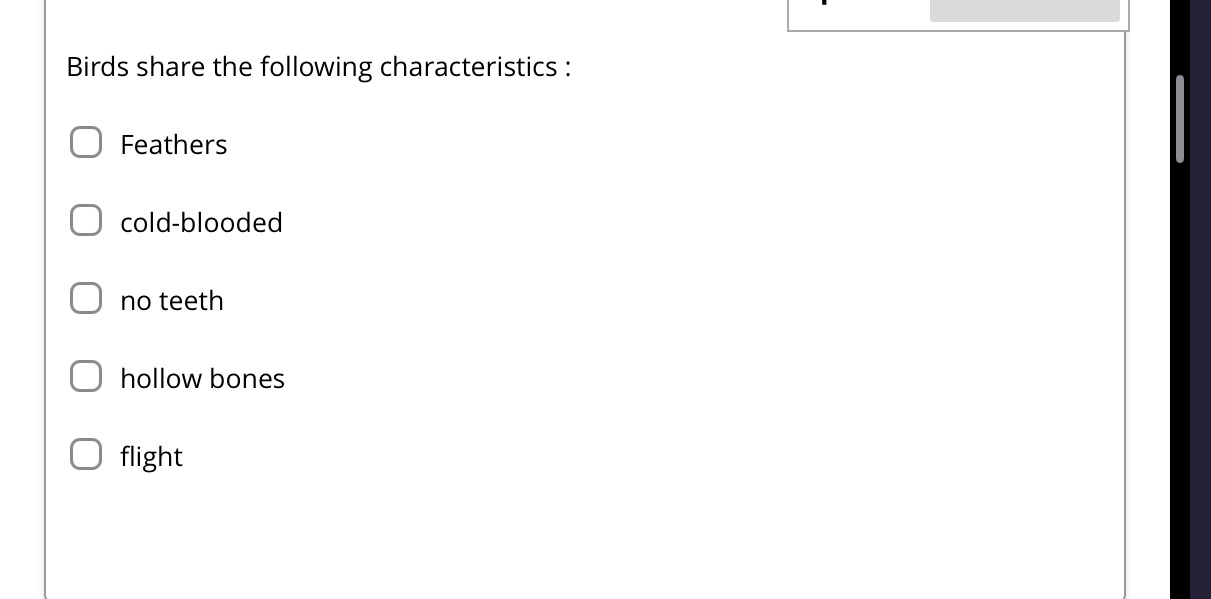 Solved Birds share the following characteristics | Chegg.com