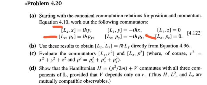 Solved *Problem 4.20 (a) Starting with the canonical | Chegg.com
