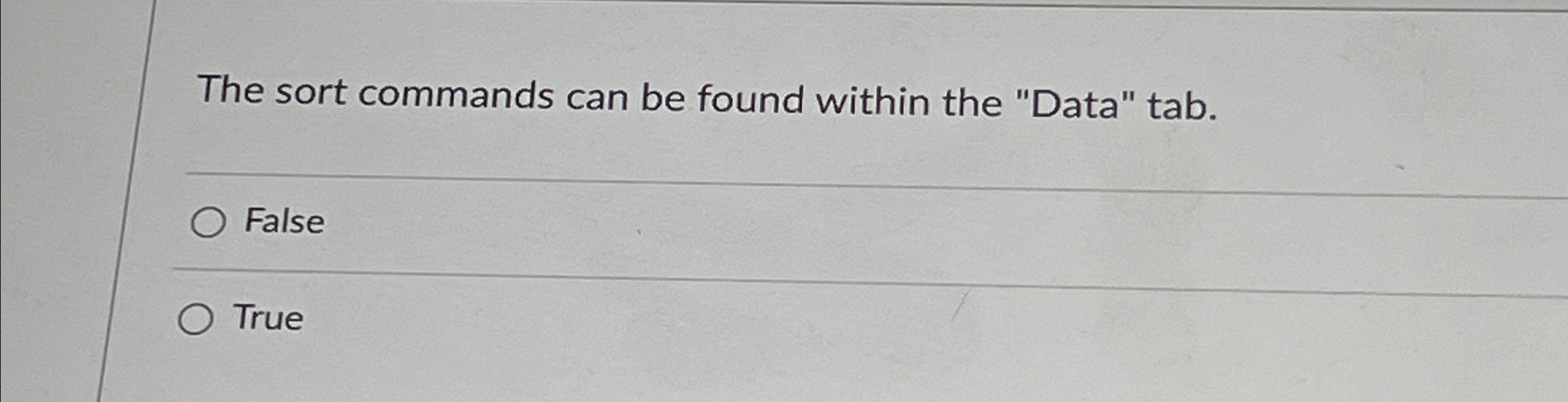 Solved The sort commands can be found within the "Data" | Chegg.com