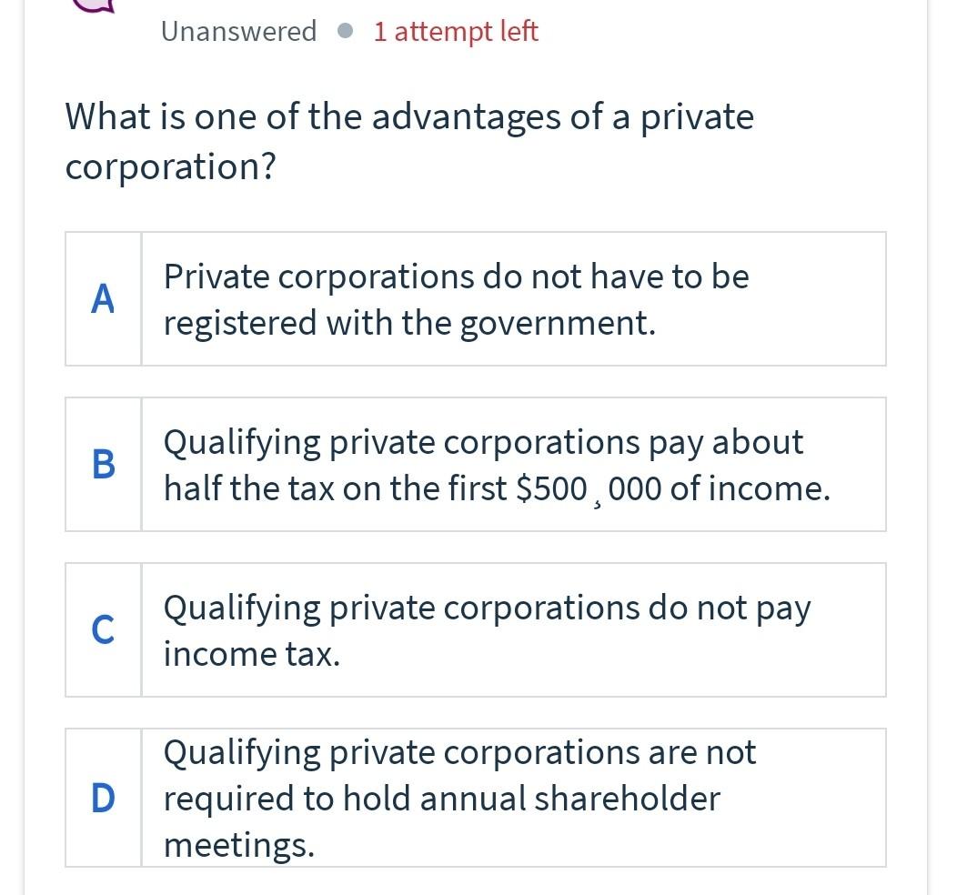 Solved Unanswered • 1 attempt left What is one of the | Chegg.com