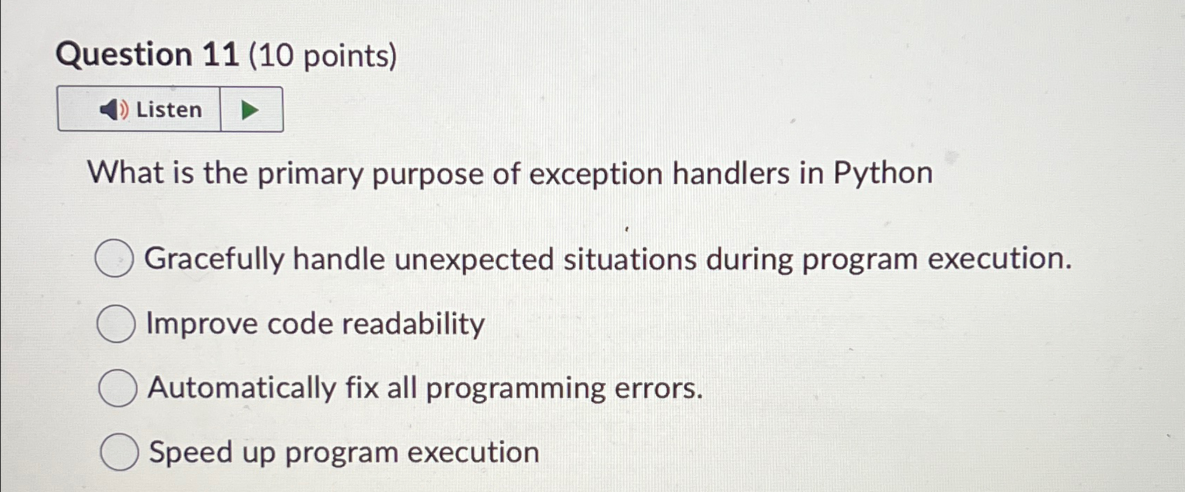 Solved Question 11 (10 ﻿points)What is the primary purpose | Chegg.com