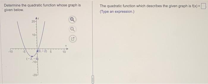 Solved Determine the quadratic function whose graph is given | Chegg.com