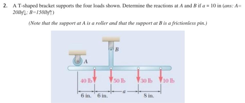 [solved] 2 A T Shaped Bracket Supports The Four Loads
