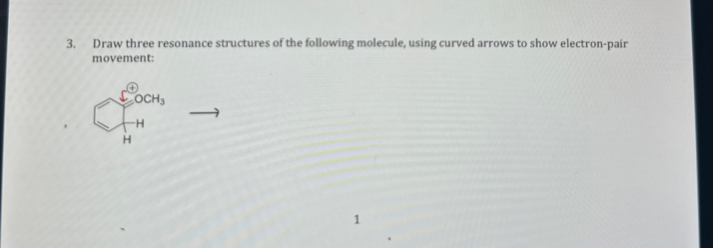 Solved Draw three resonance structures of the following | Chegg.com