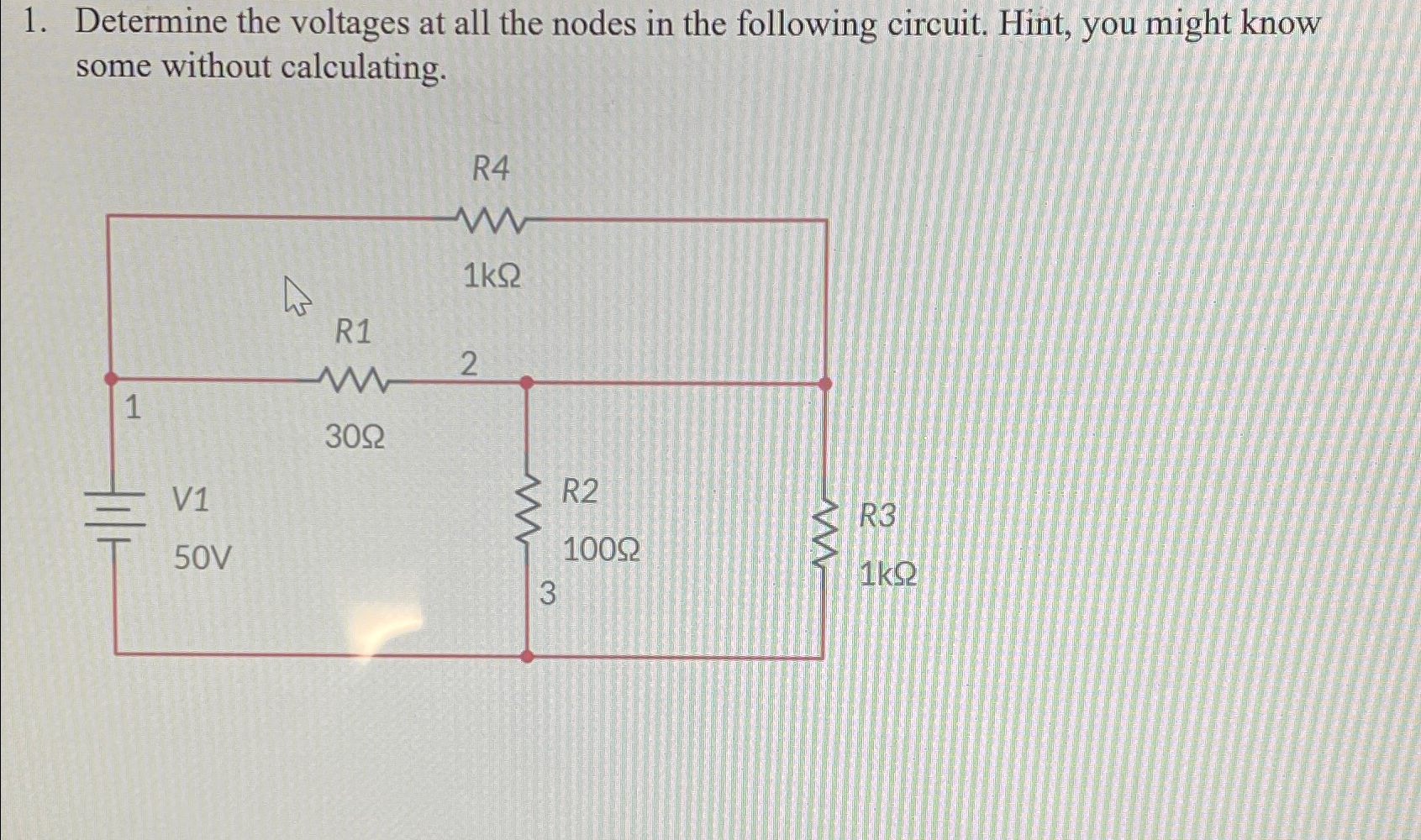 Solved Determine the voltages at all the nodes in the | Chegg.com