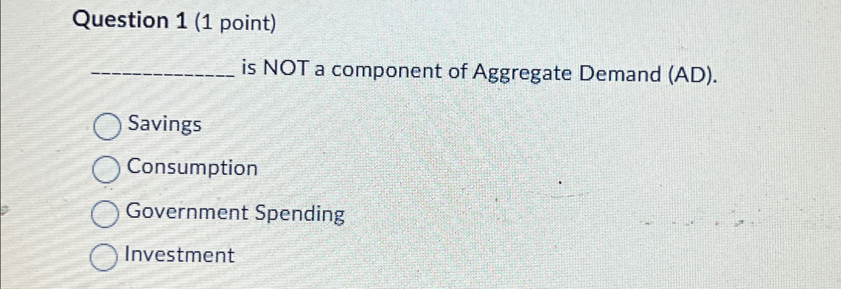 Solved Question 1 1 ﻿point ﻿is Not A Component Of 