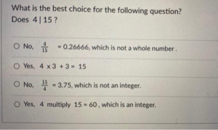 Solved What is the value of the following statement? Let | Chegg.com
