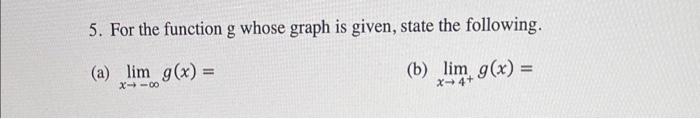Solved 5. For the function g whose graph is given, state the | Chegg.com